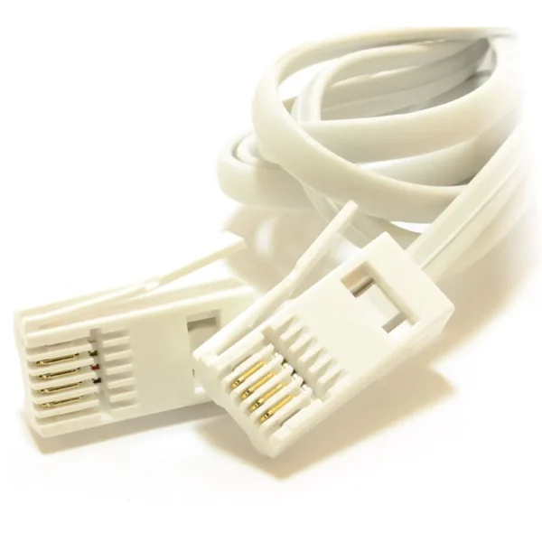 BT 4 Wire 431A Plug to 4 Wire Male Plug Telephone Cable Lead 1m White ...